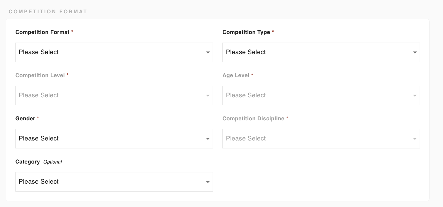 Competition Creation: Step 1 - Initial Options/Competition Details ...