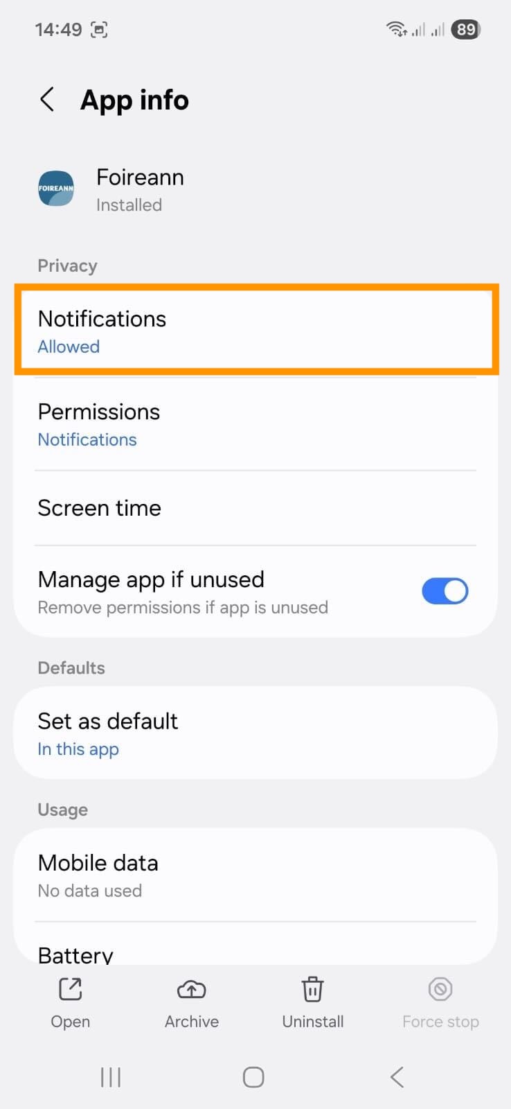 How to turn on Notifications (Android) – Foireann Help Centre
