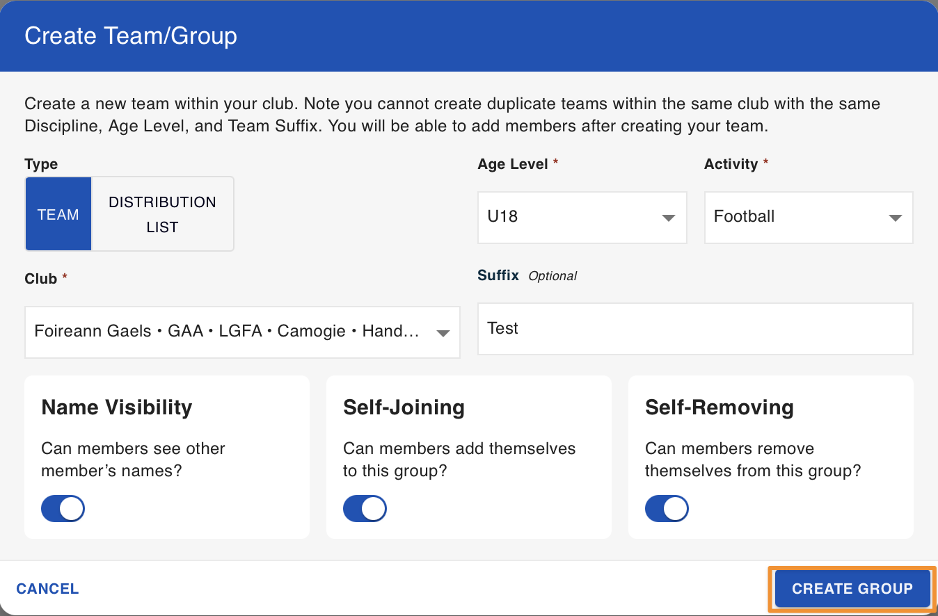Creating a team on Foireann – Foireann Help Centre