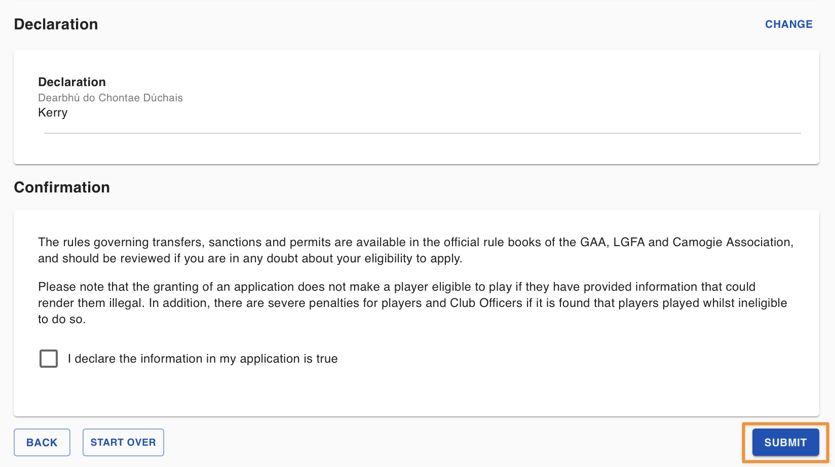GAA | Creating an Application | Club Members – Foireann Help Centre
