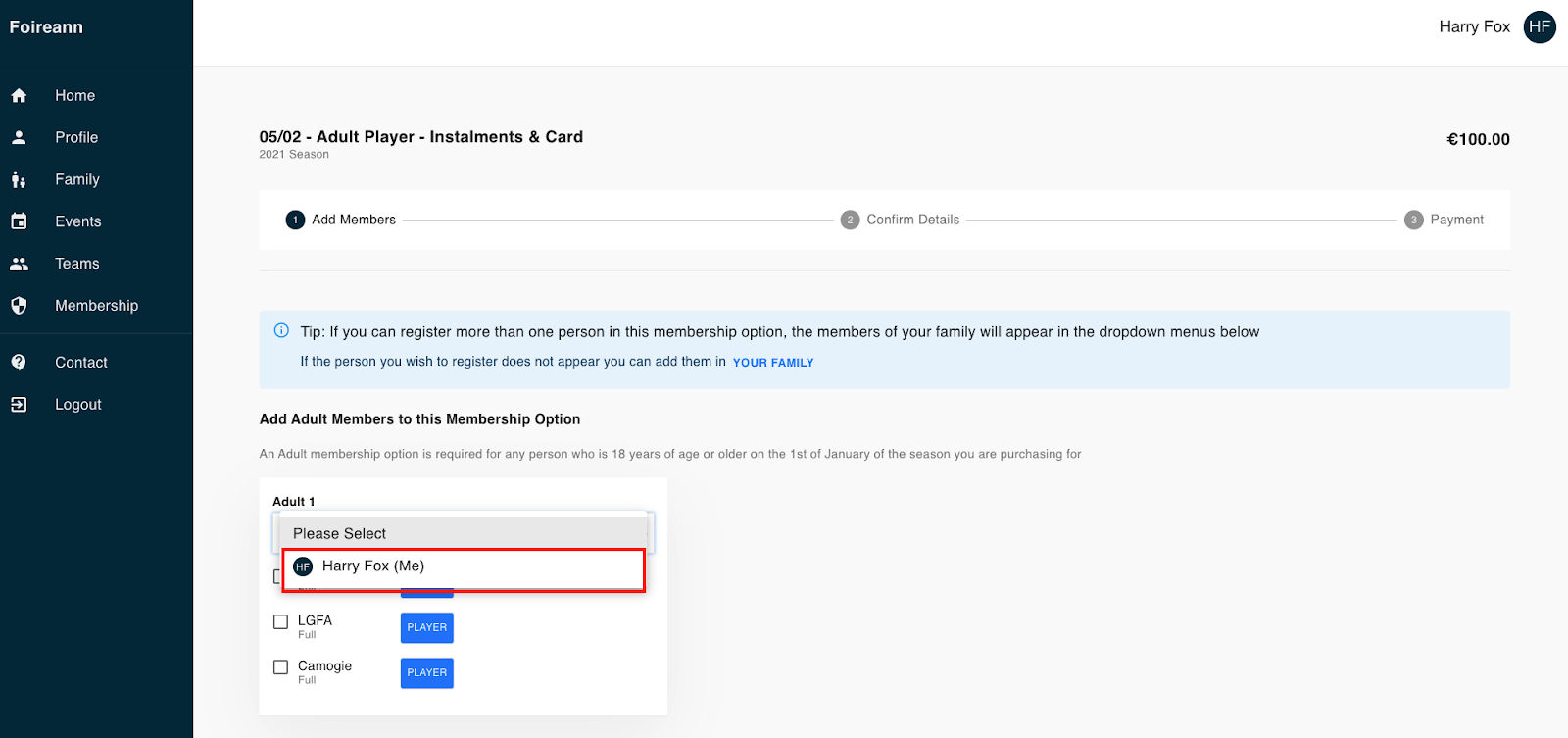 Registering for GAA Membership online and paying by instalments ...