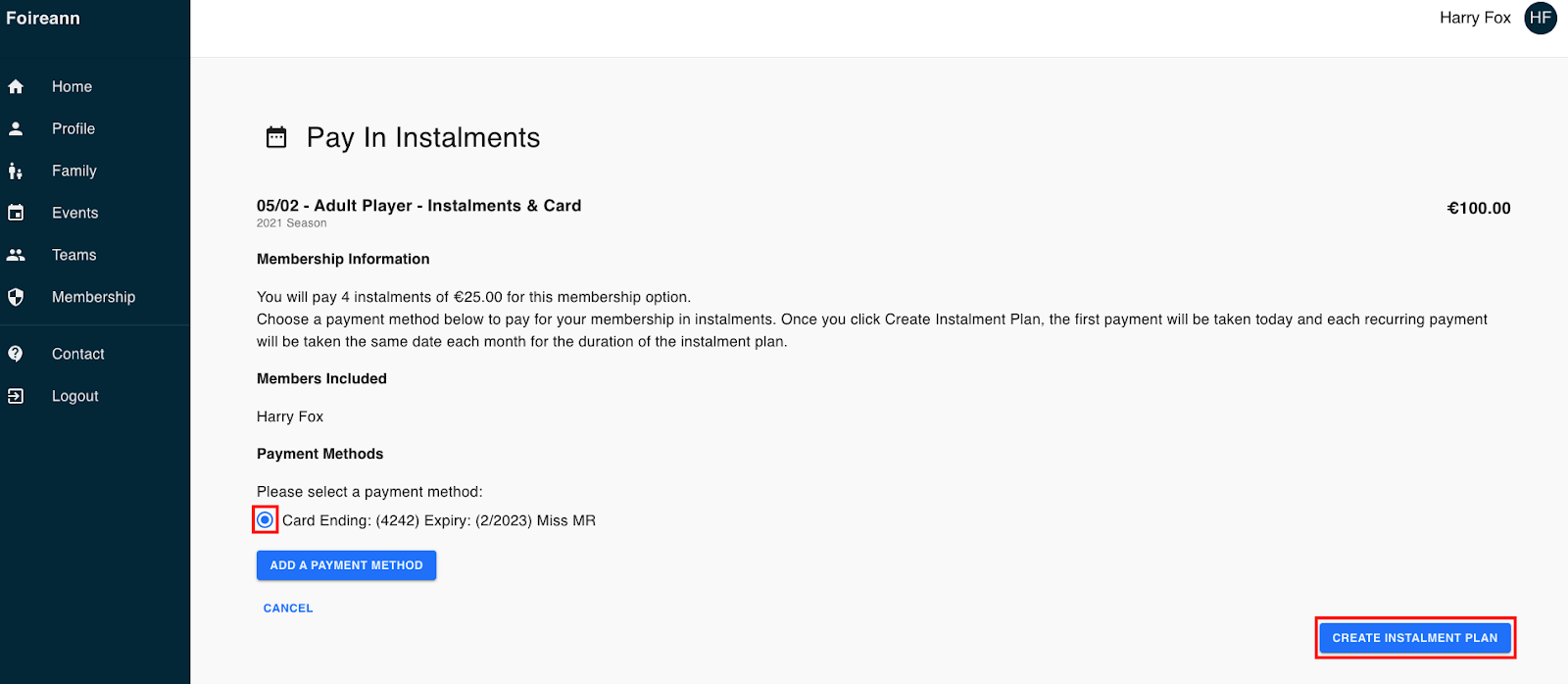 Registering for GAA Membership online and paying by instalments ...